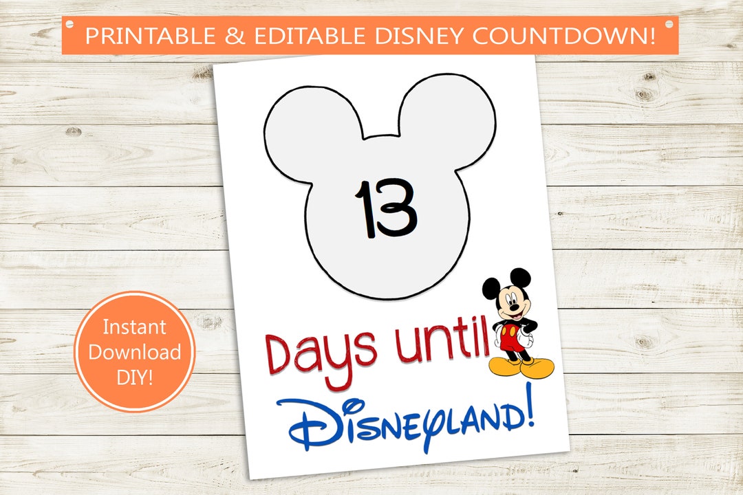 Vacation Countdown Printable // Editable PDF // Instant Download, DIY ...