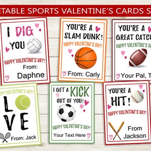 Sports Printable Valentine's Day Cards // Instant Download Valentine ...