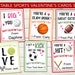 Sports Printable Valentine's Day Cards // Instant Download Valentine ...