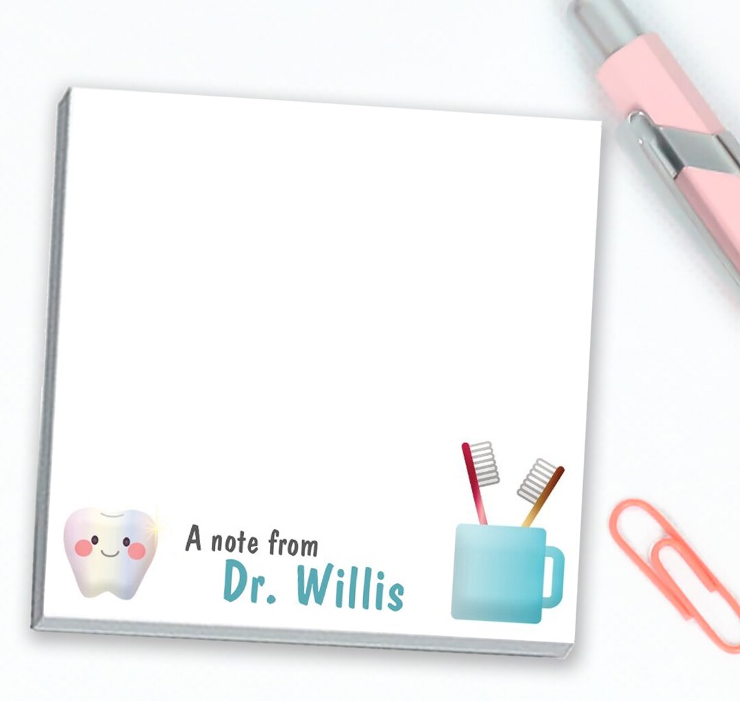 Custom Dentist Sticky Notes // Personalized Text // 50 Stickies per Pad ...