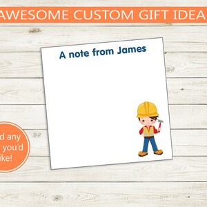 Custom Construction Sticky Notes // Gift for Contractor, Architect ...