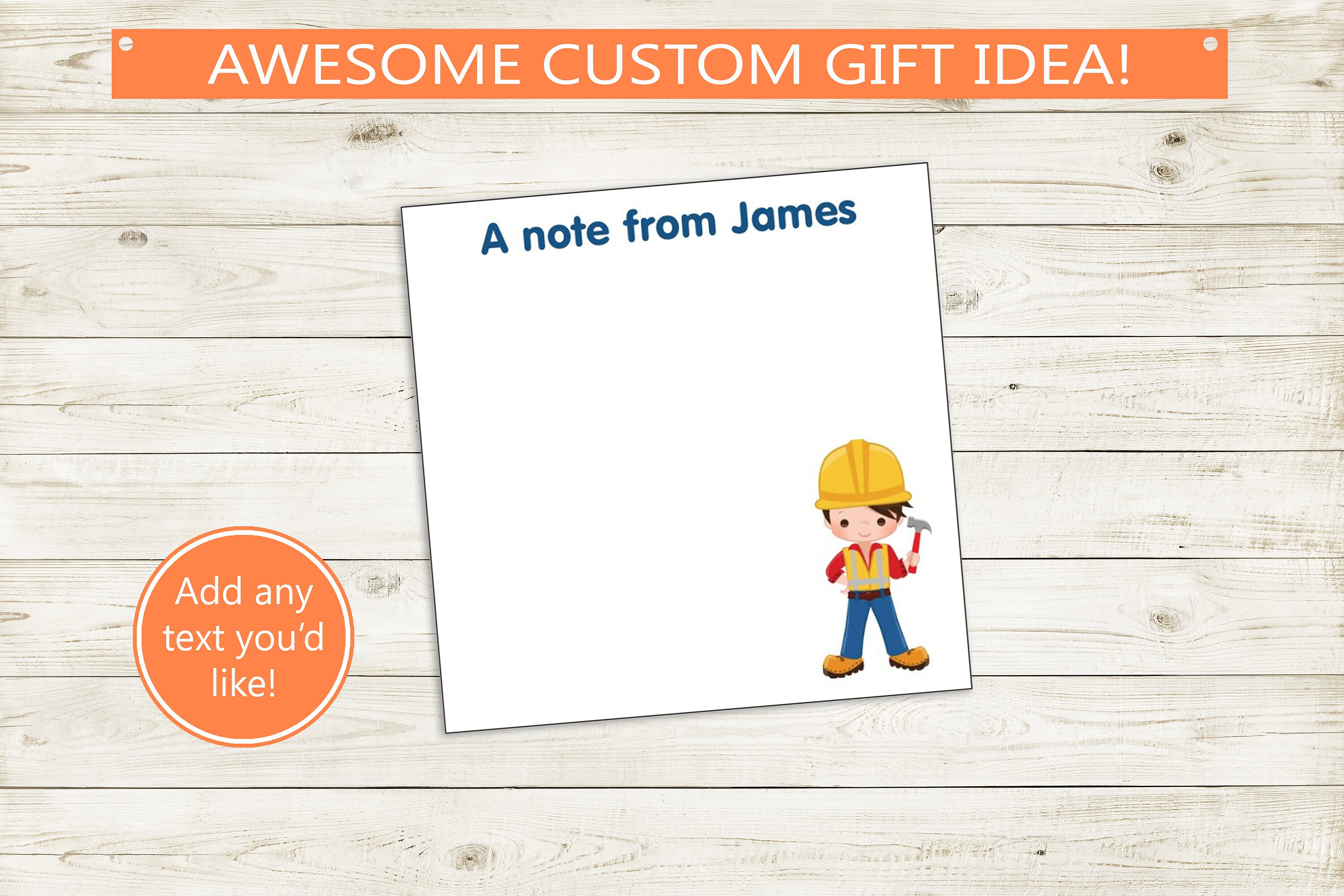 Custom Construction Sticky Notes // Gift for Contractor, Architect ...