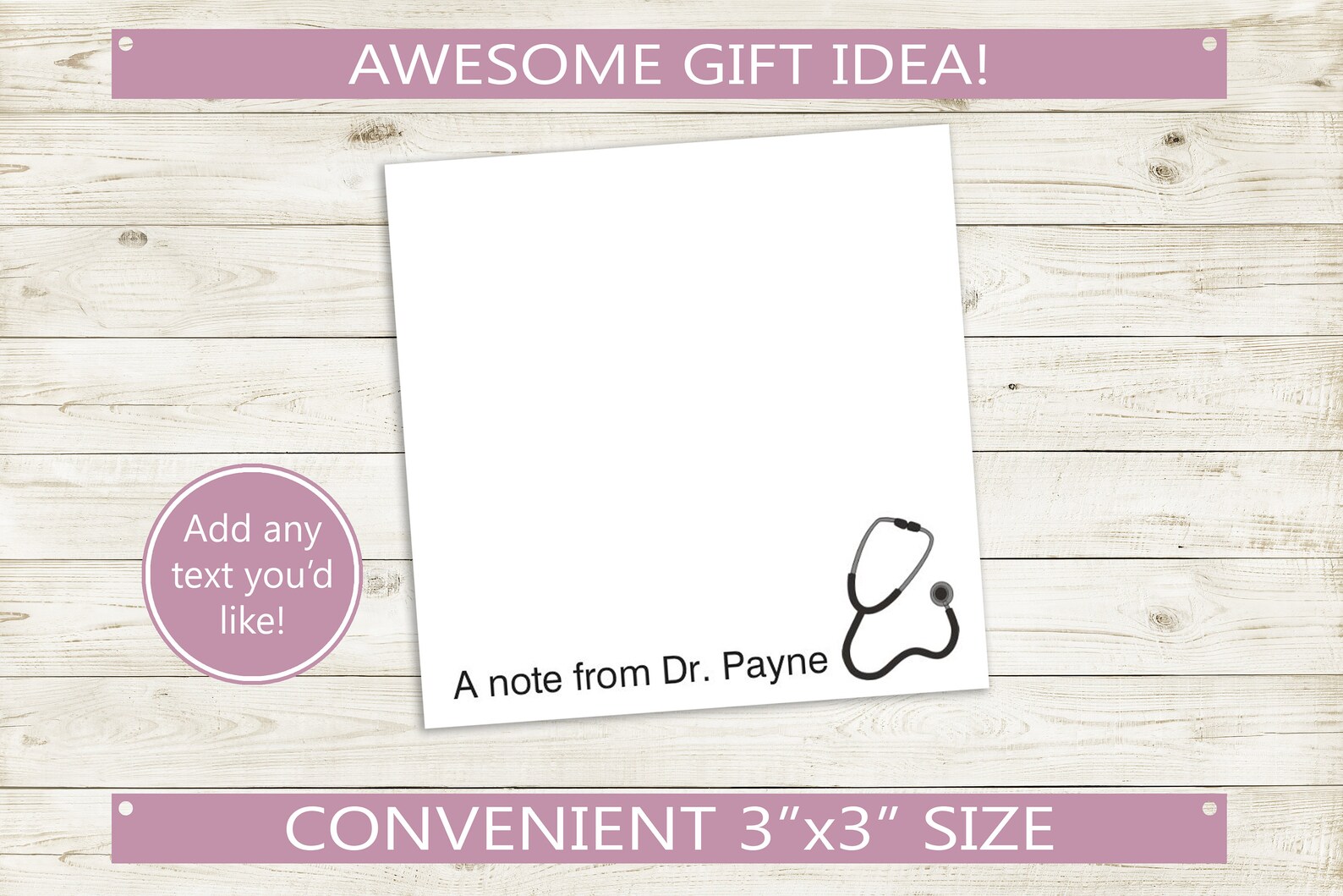 Custom Stethoscope Sticky Notes // Personalized Text // 50 Stickies per ...