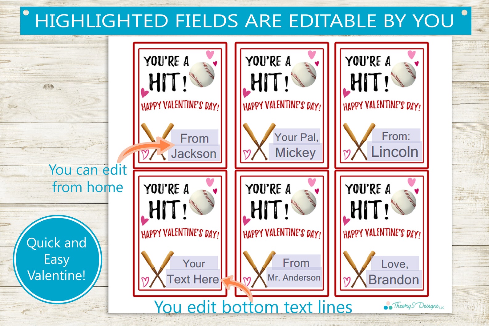 Baseball Printable Valentine's Day Cards // Instant Download Valentine ...