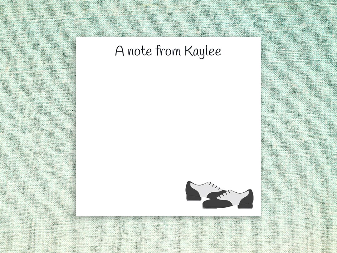 Custom Sticky Notes Tap Shoes Design // Personalized Gift Idea Coworker ...