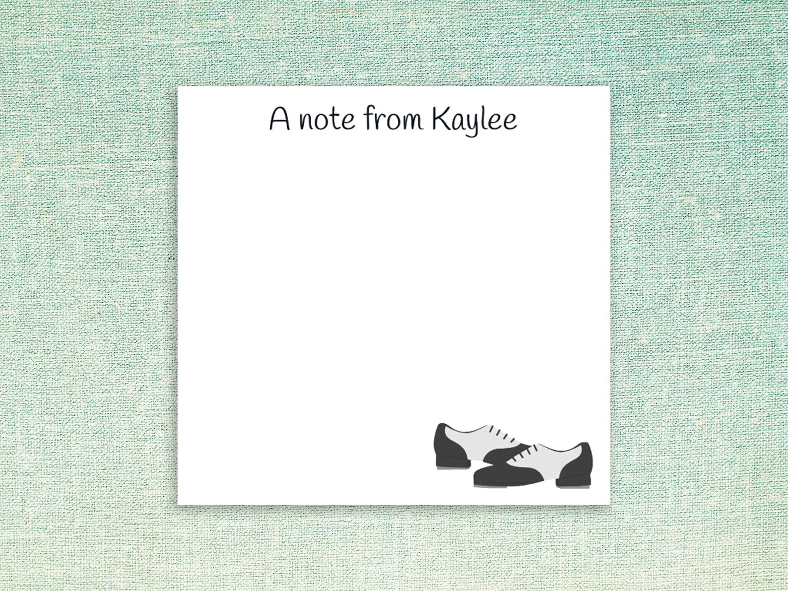 Custom Sticky Notes Tap Shoes Design // Personalized Gift Idea Coworker ...