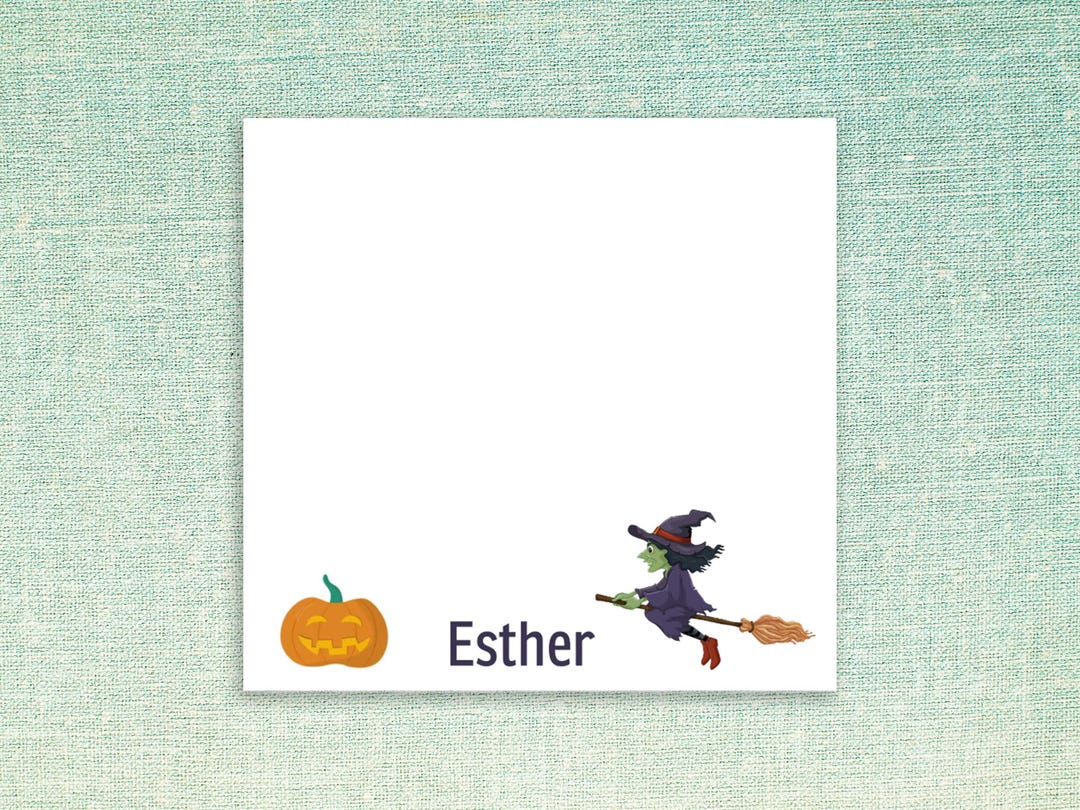 Halloween Sticky Notes Personalized With Custom Name // 3"x3", Gift ...