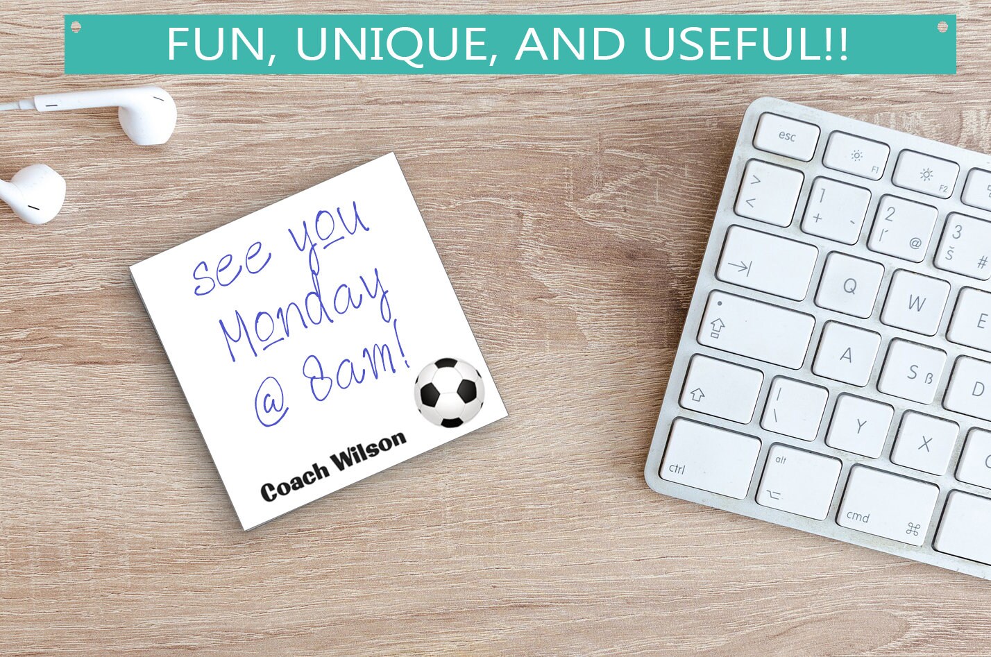 Custom Socer Sticky Notes // Personalize Gift Idea for Coworker ...