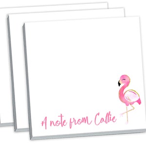 Personalized Flamingo Sticky Notes // Gift Idea Customizable Teacher ...