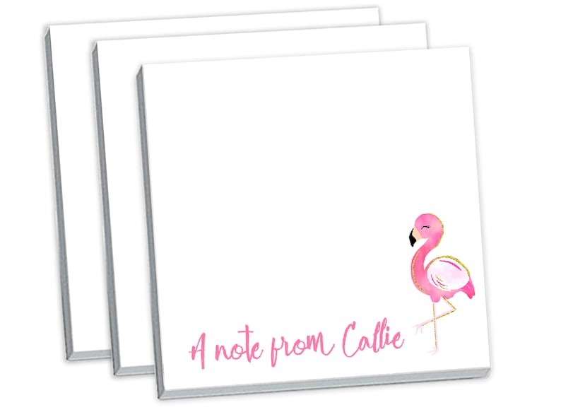 Personalized Flamingo Sticky Notes // Gift Idea Customizable | Etsy