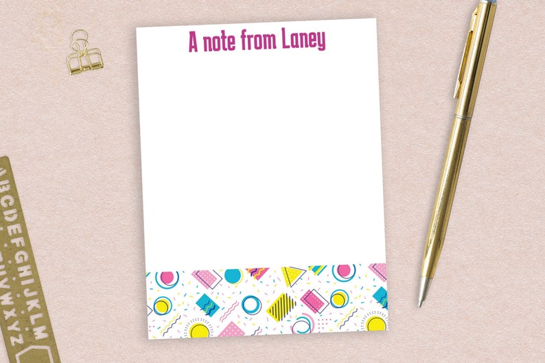 Personalized Notepad With Rad 90s Design and Custom Name // 50 Sheets ...