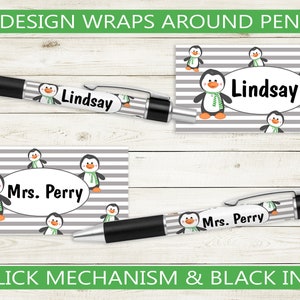 Personalized Penguin Stationery Set - 2 Sticky Note Pads, 1 Pen, 1 ...