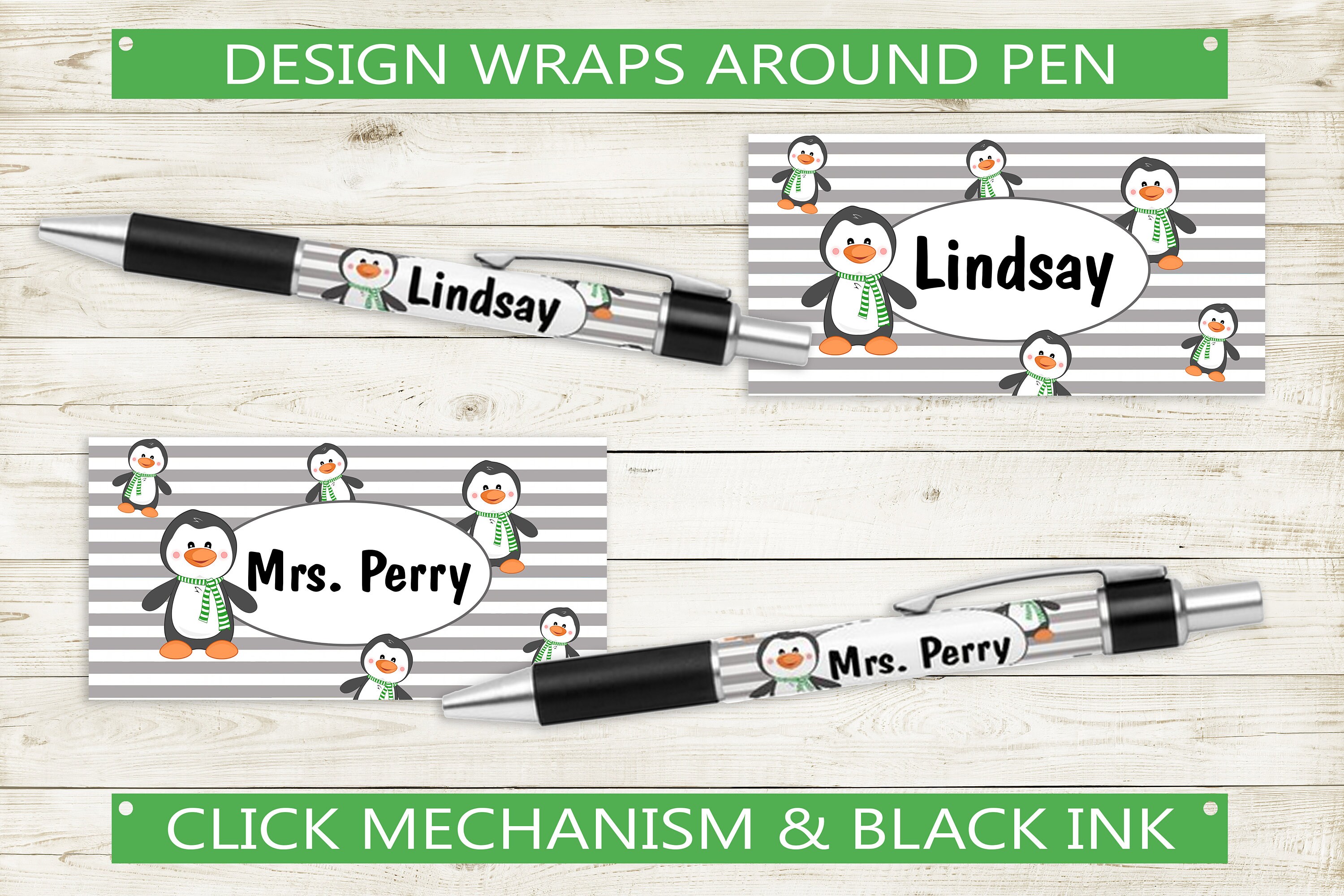 Personalized Penguin Stationery Set 2 Sticky Note Pads 1 | Etsy