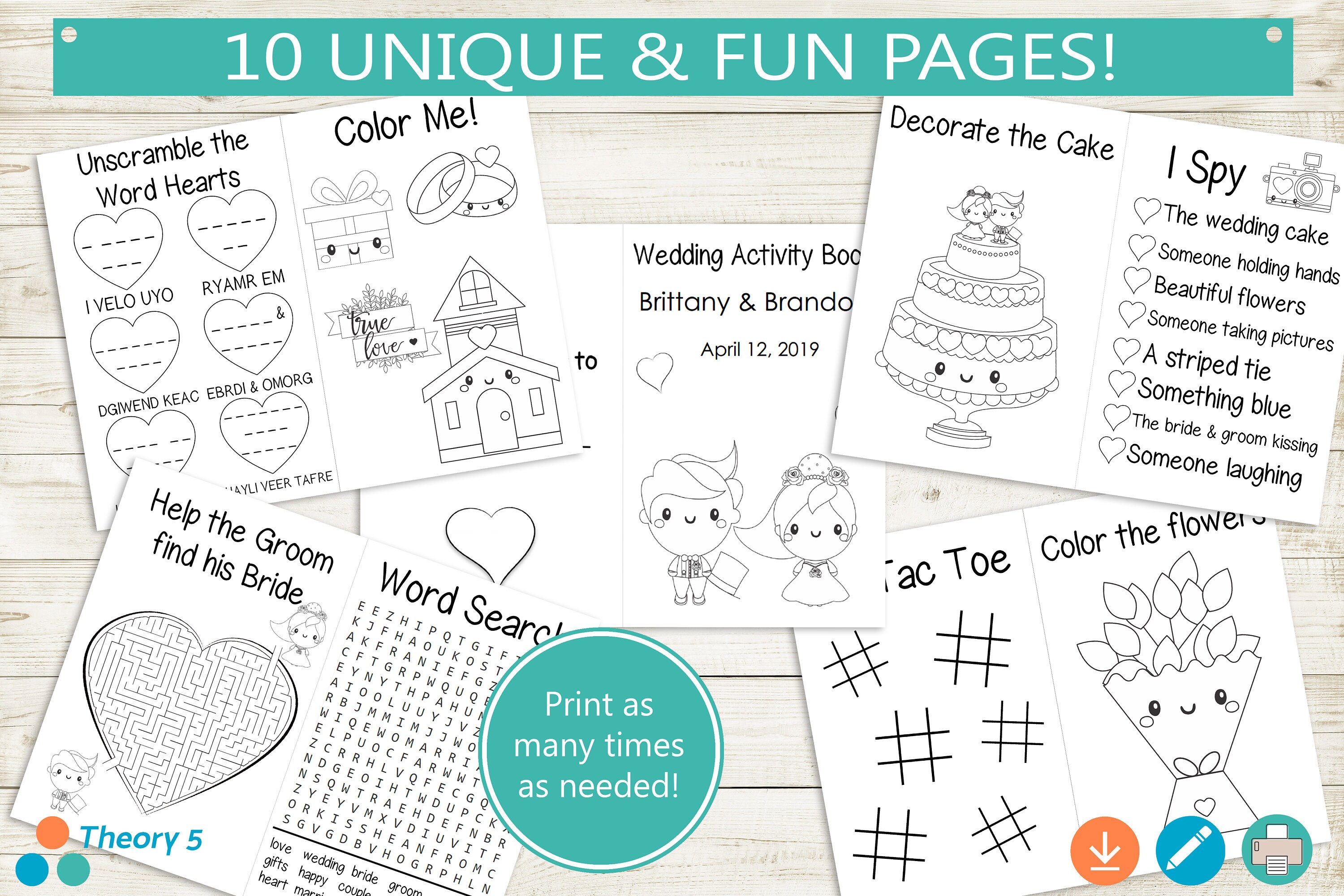 Wedding Activity Book for Kids / Instant Download Editable PDF | Etsy