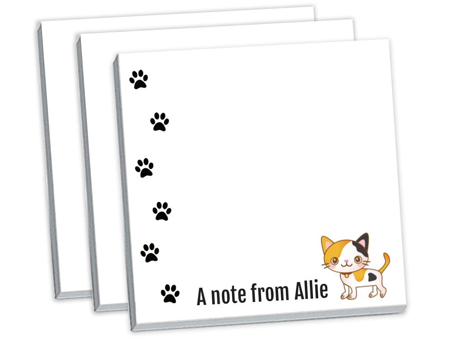 Personalized Cat Sticky Notes // Customize With Any Name // 50 - Etsy