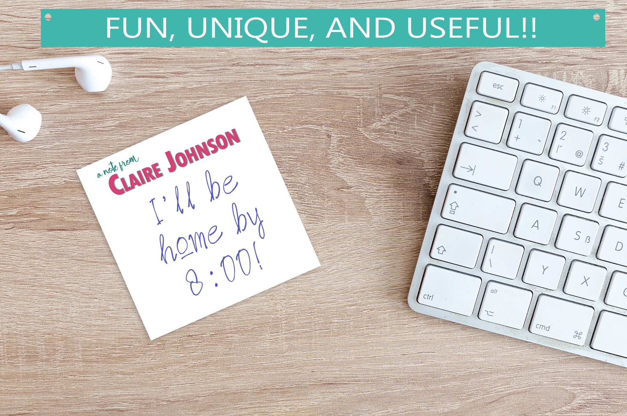 Personalized Sticky Notes With Colorful Custom Name // - Etsy