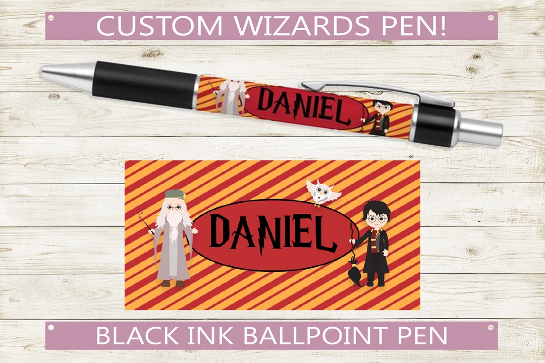 Custom Wizards Pen // Black Ink Ballpoint Pen With Personalized Name ...