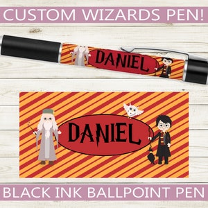 Custom Wizards Pen // Black Ink Ballpoint Pen With Personalized Name ...