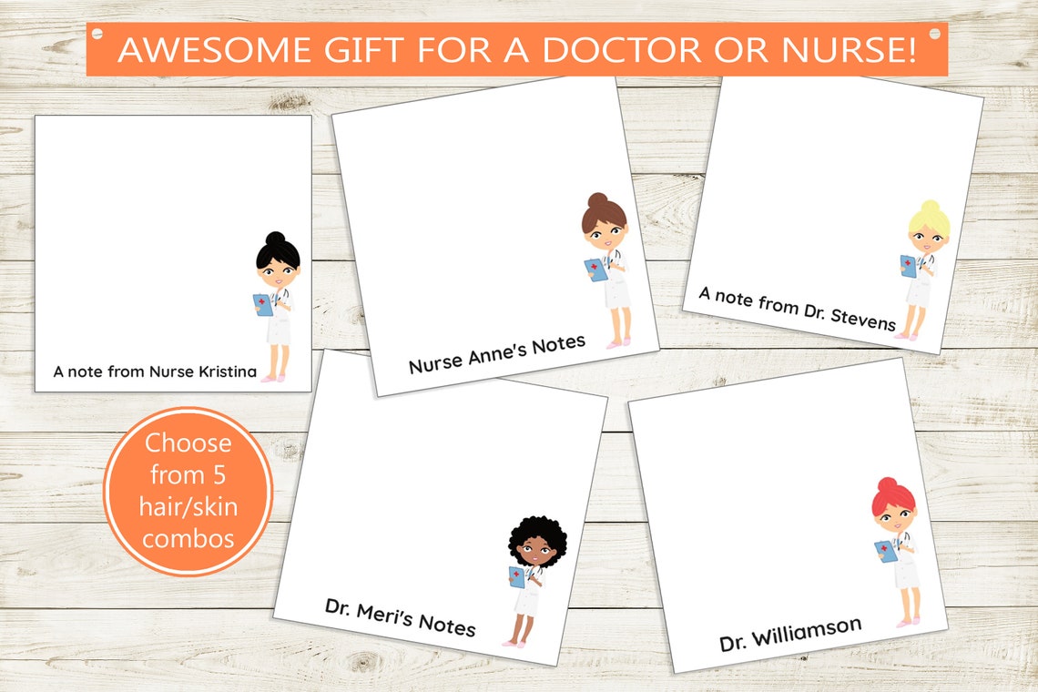 Custom Nurse Doctor Sticky Notes // Nurse Gift Idea, Customizable ...