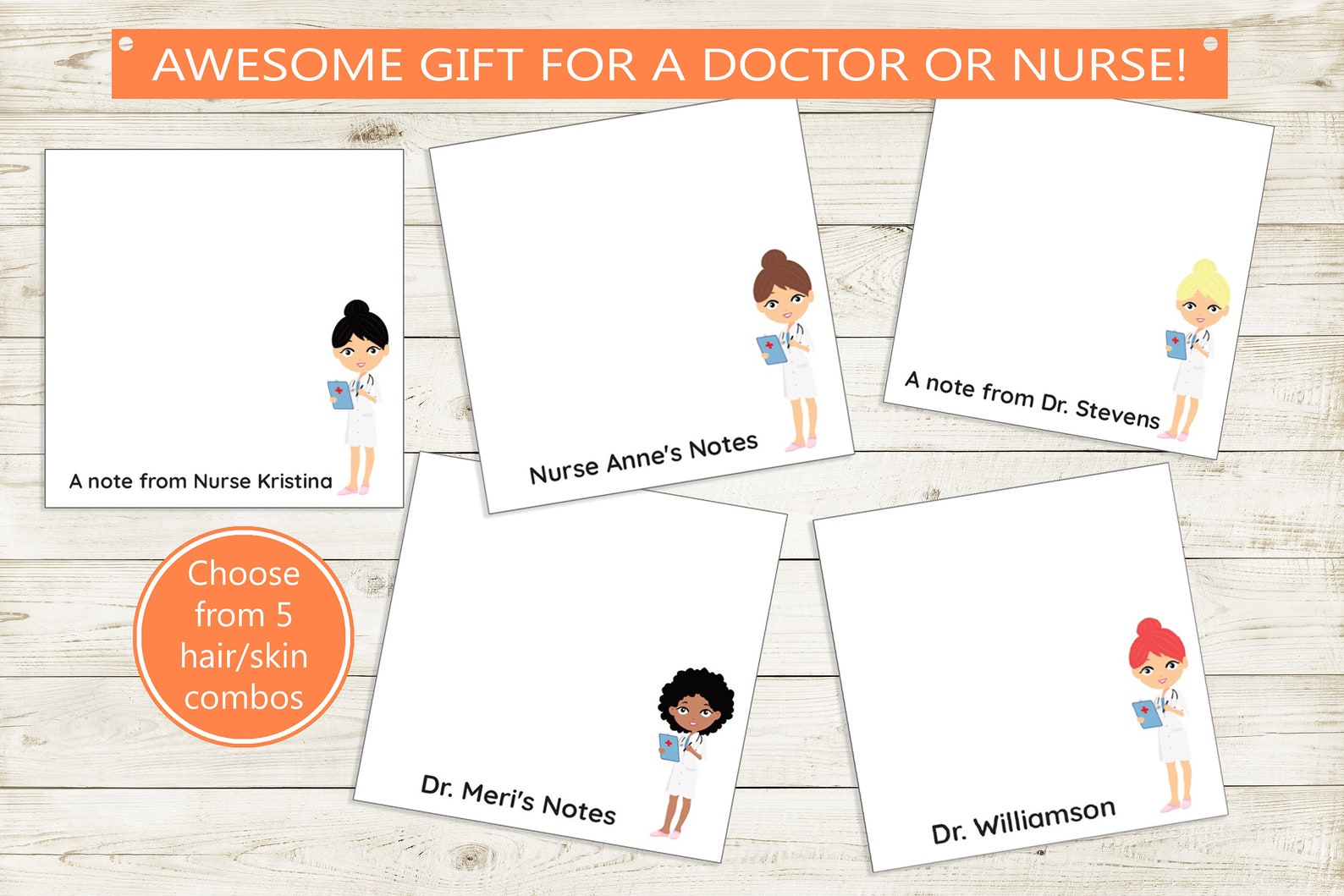 Custom Nurse Doctor Sticky Notes // Nurse Gift Idea, Customizable ...