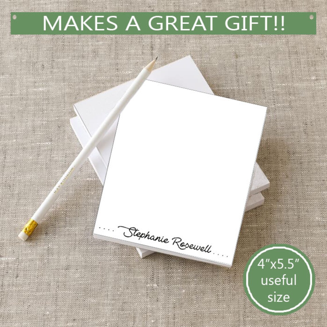 Custom Name Notepads // 50 Sheets per Stack 4x5.5 | Etsy