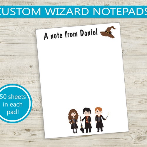 Custom Wizard Themed Notepads // 50 Sheets per Stack - Etsy