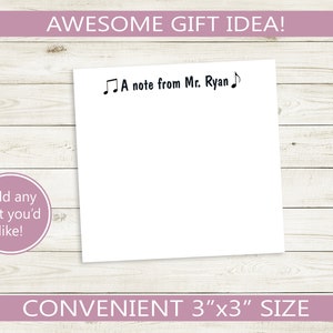 Personalized Sticky Notes With Custom Text and Music Notes Design ...