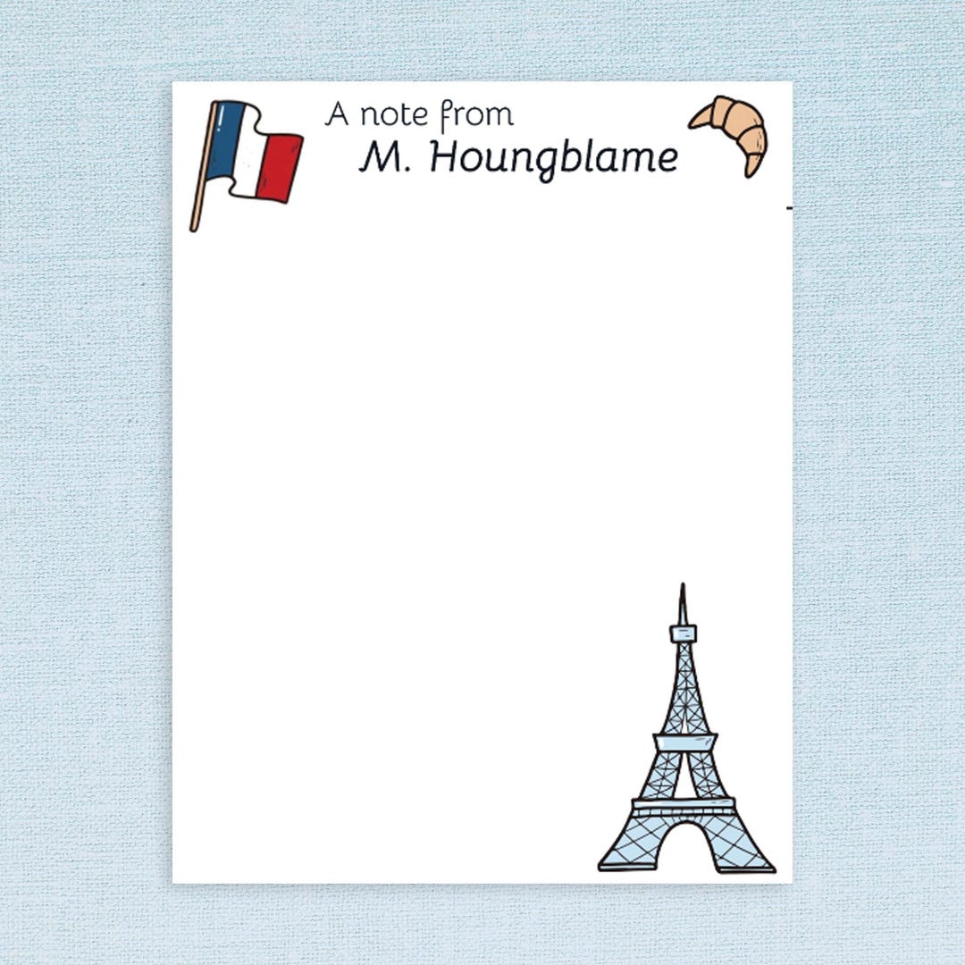 Custom Notepad French Design Personalized Name // 50 Sheets per Pad 4 ...