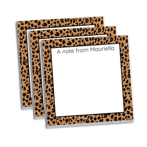 Personalized Sticky Notes With Custom Name and Cheetah Print Design ...