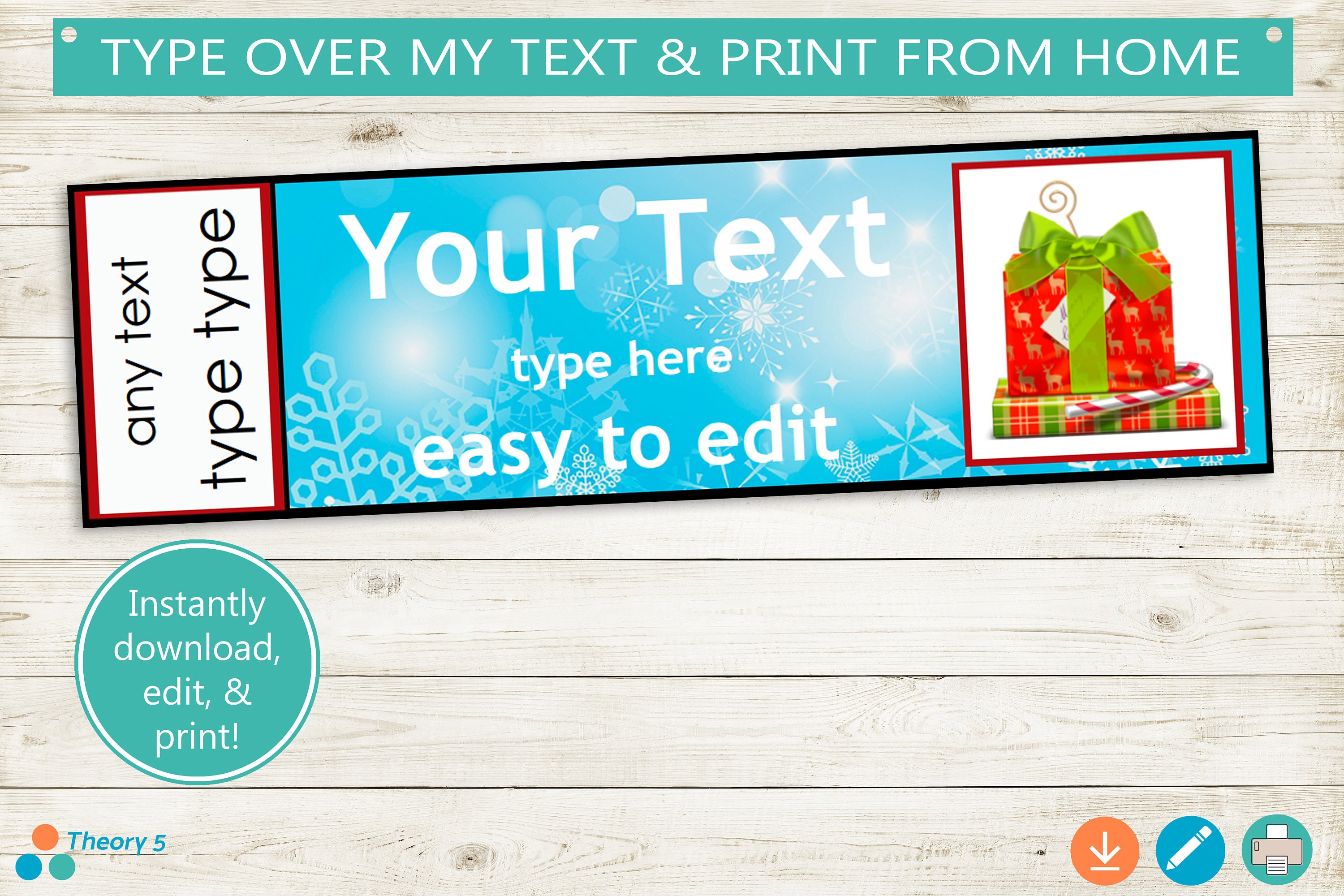 Printable Christmas Tickets // Editable PDF // Immediately | Etsy