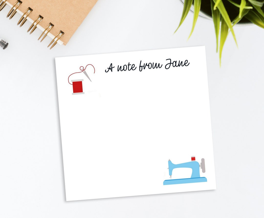 Personalized Sticky Notes With Sewing Design and Custom Name // 3x3 ...
