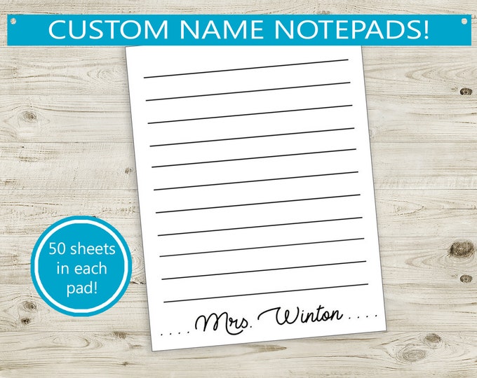 Custom Name Notepads // 50 Sheets per Stack 4x5.5 - Etsy