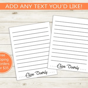 Custom Name Notepads // 50 Sheets per Stack 4"x5.5" Size Gift Idea Bulk Teacher Appreciation ...
