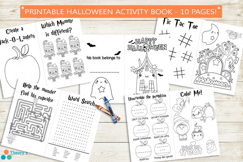 Halloween Activity Book Printable for Kids // Instant Download PDF ...