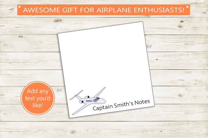 Custom Airplane Sticky Notes // Gift Idea for Pilots - Etsy
