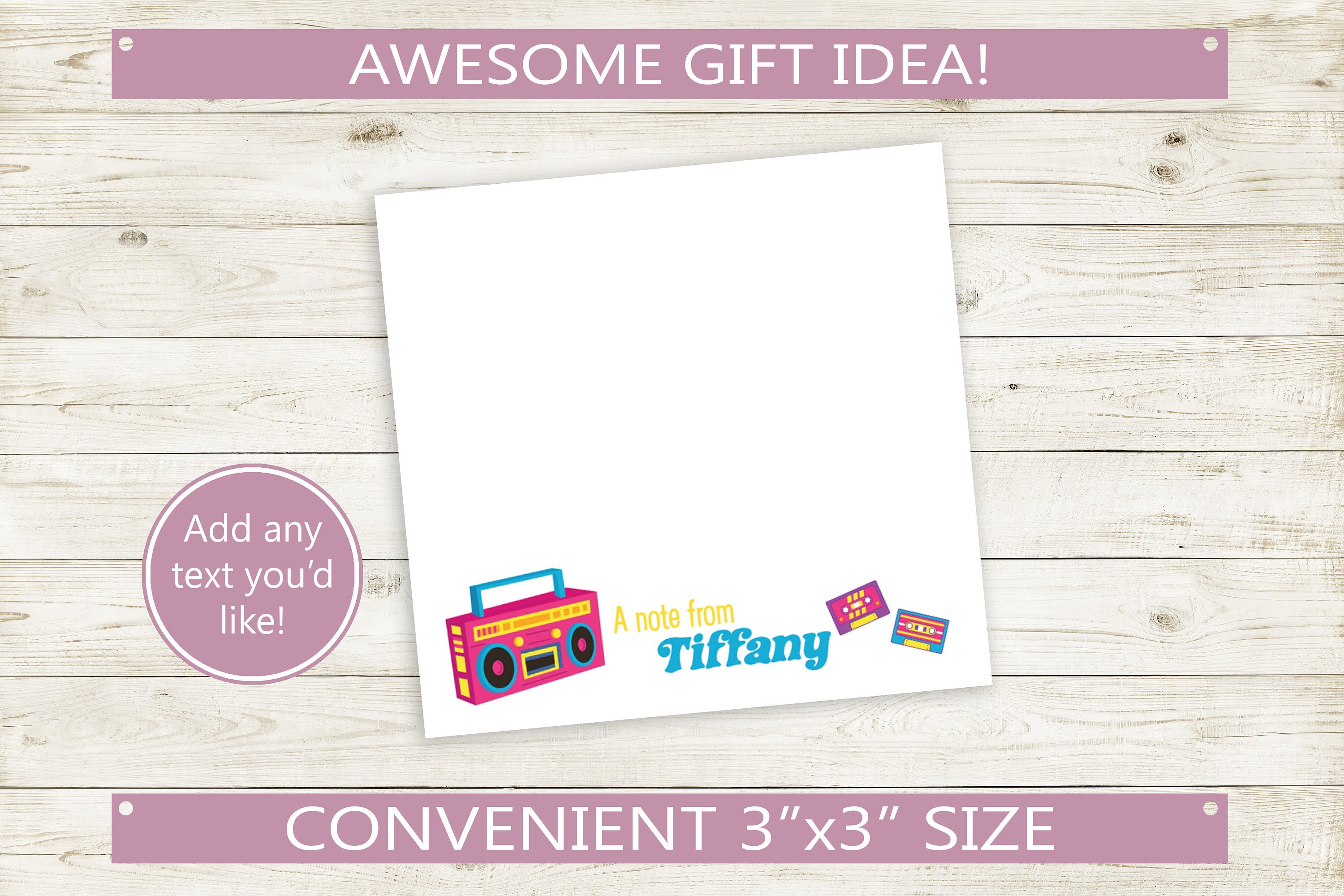 Retro Style 80s Sticky Notes With Cassette Tape Design and - Etsy