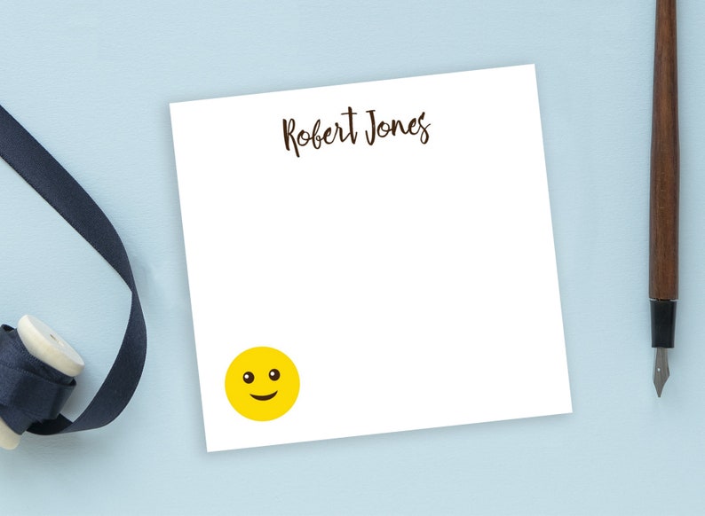 Personalized Sticky Notes With Smiley Face Design and Custom - Etsy