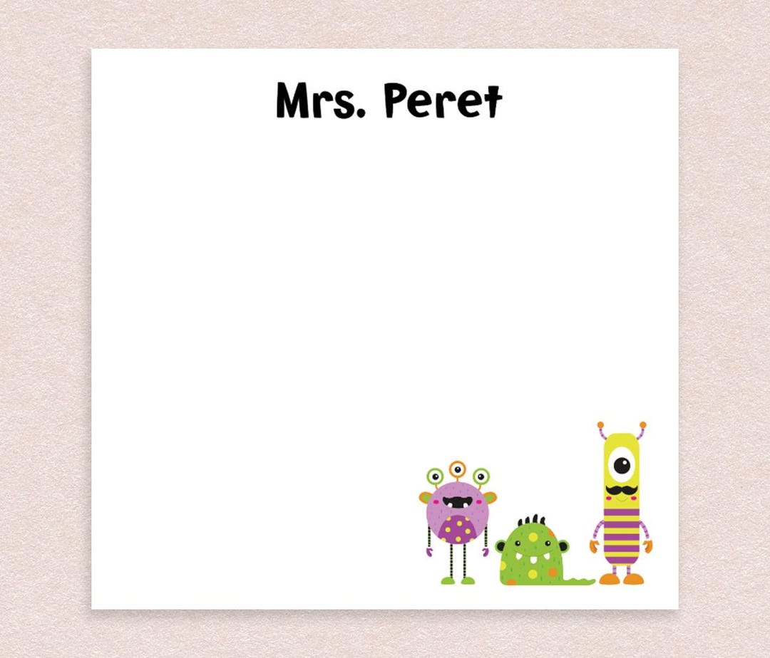 Custom Monster Sticky Notes // Personalized Gift Idea for Coworker ...