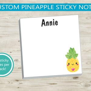 Custom Pineapple Sticky Notes // Personalized Gift Idea for Coworker ...