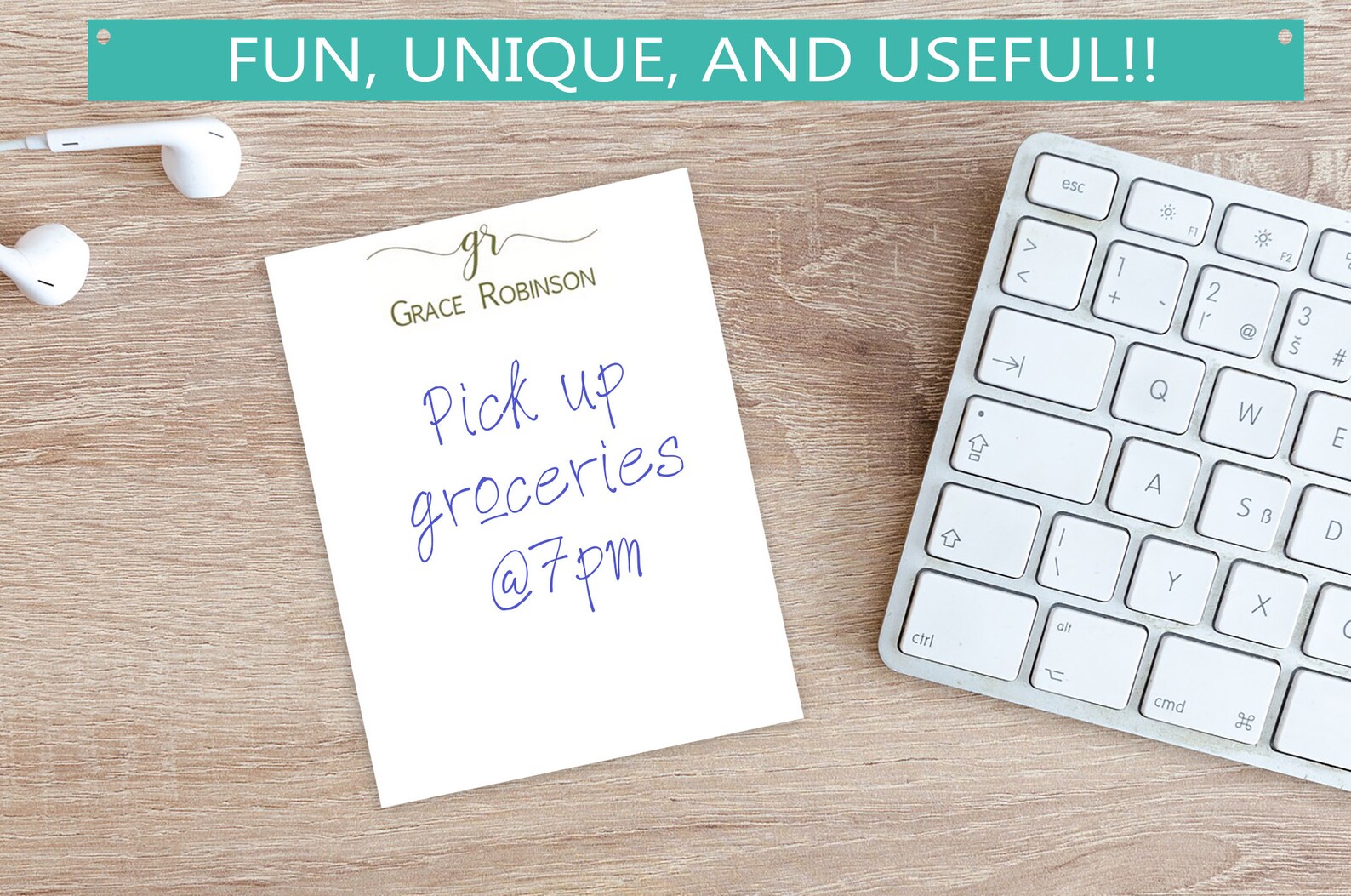 Custom Notepad Name and Initials // 50 Sheets per Stack | Etsy