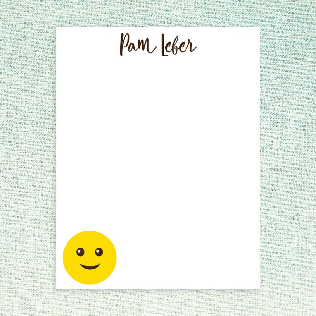 Custom Notepad With Smile Face Design and Personalized Text // 50 ...