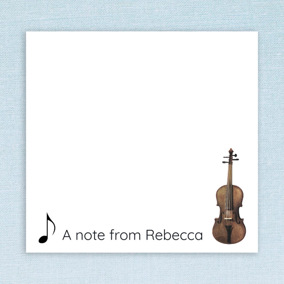 Personalized Sticky Notes Violin Design // 3x3 Inch With 50 Notes per ...