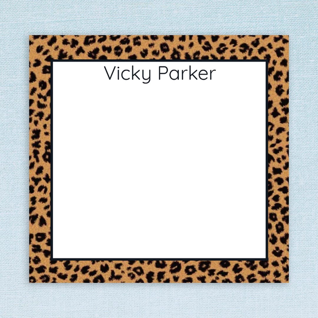 Personalized Sticky Notes With Custom Name and Cheetah Print Design ...