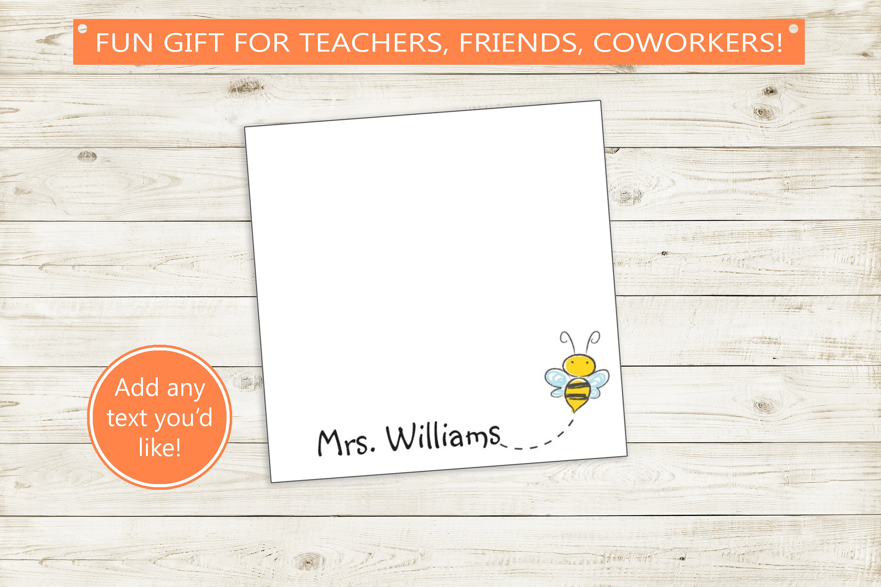 Custom Bee Teacher Sticky Notes // Gift Idea Customizable - Etsy