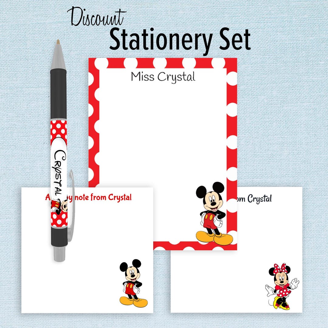 Custom Stationery Set - 2 Sticky Note Pads, 1 Pen, 1 Notepad - Fan ...