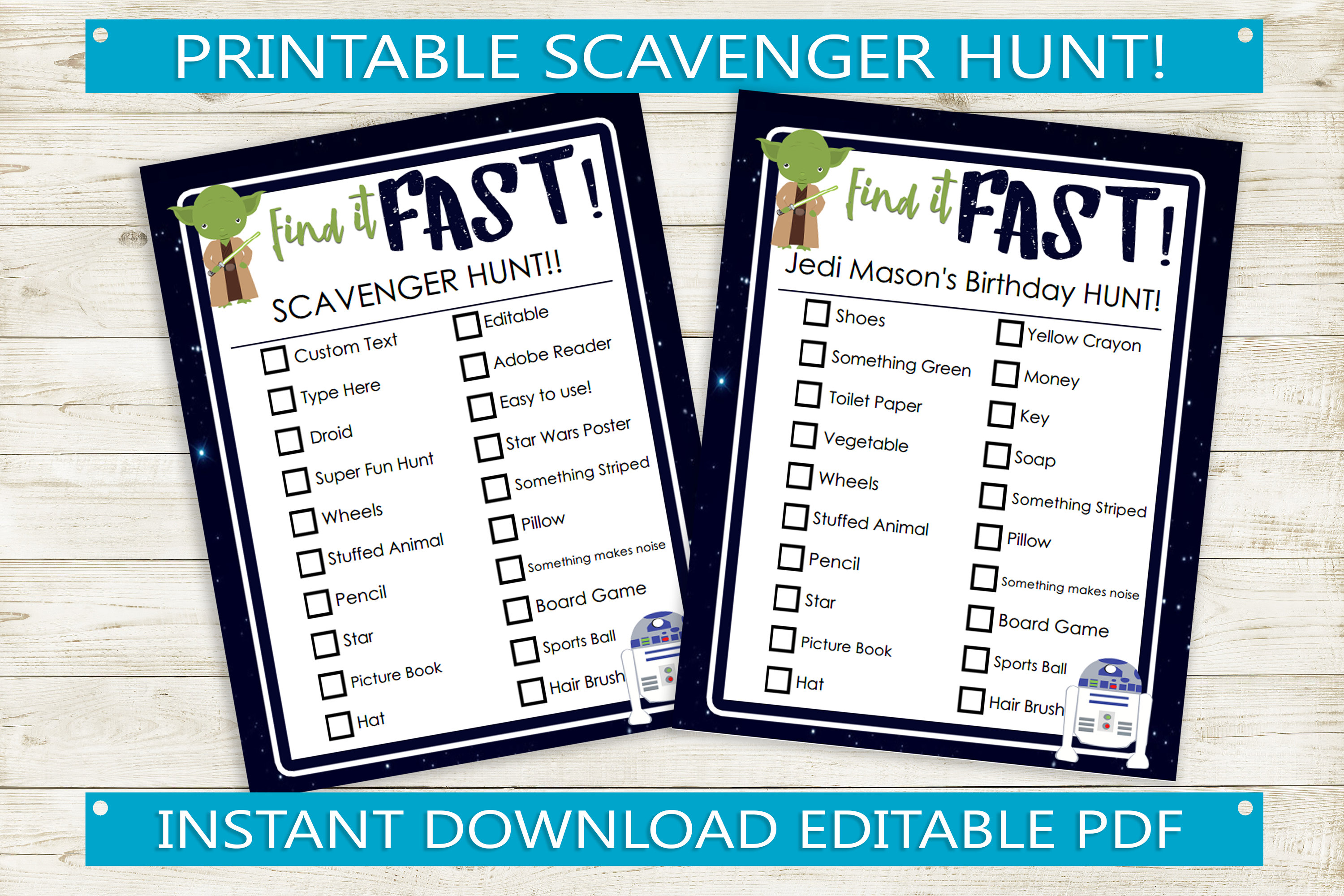 Printable & Editable Scavenger Hunt Space Wars // Birthday - Etsy Canada