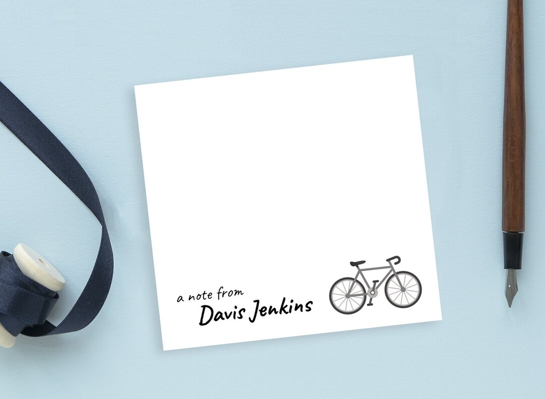 Personalized Sticky Notes With Custom Text and Bike Design // 3 X 3 ...