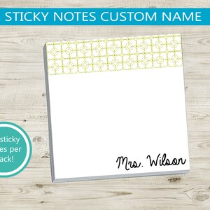 Custom Name Sticky Notes // Gift Idea, Customizable Teacher ...