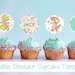 Dinosaur Cupcake Toppers // Editable Printable Birthday - Etsy