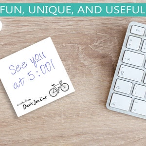 Personalized Sticky Notes With Custom Text and Bike Design // 3 X 3 ...